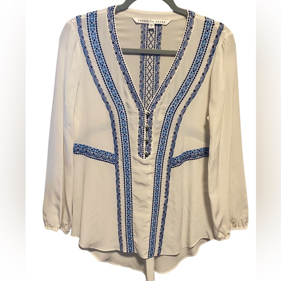 Veronica Beard | Tops | Veronica Beard 0 Silk Loreto Blouse Womens Size ...